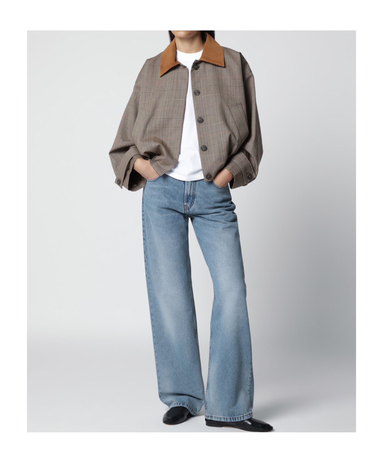 RÓHE Róhe Check-Pattern Wool Bomber Jacket
